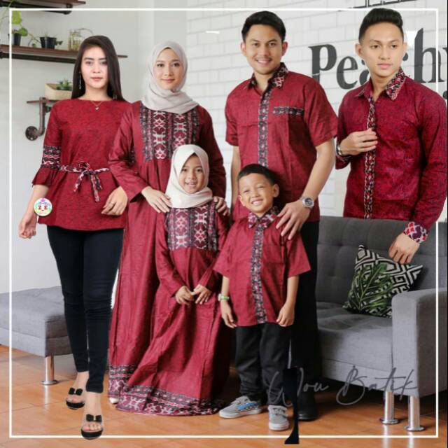 MERAH Mega Red JUMBO Family COUPLE GAMIS | Red BATIK | Shopee Philippines