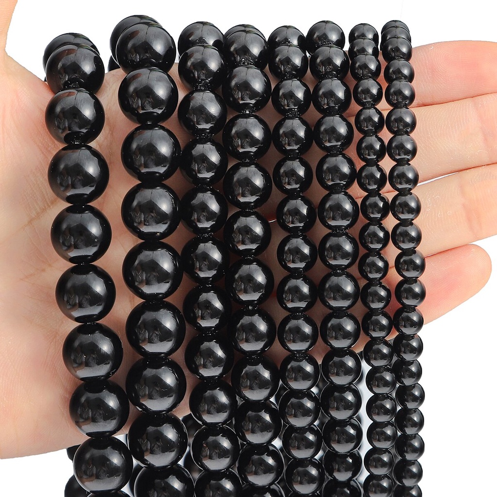 6/8/10/12mm High Quality Black Obsidian Natural Gemstone Round Beads ...