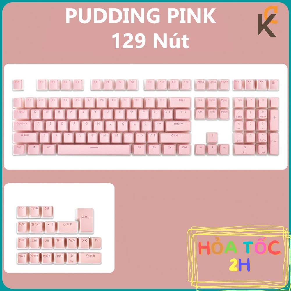 Keycap Pudding PBT OEM Profile 129 Buttons - Through Led For Mechanical ...