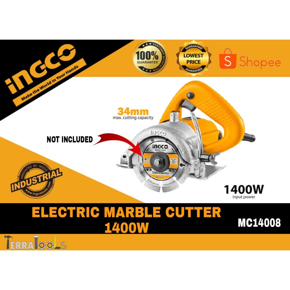 INGCO Marble Cutter 1400W MC14008 | Shopee Philippines