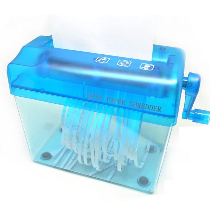 Hand Operated Paper Cd Card Shredder / Manual Paper Shredder - Blue ...