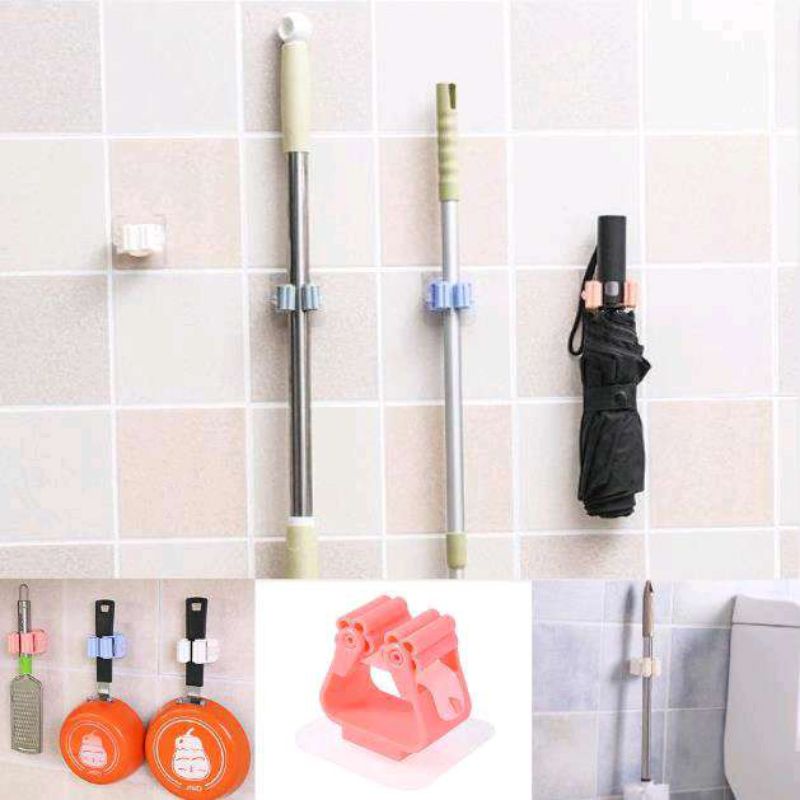 Seamless Mop Rack Wall Mount Mop Rack (35GR) | Shopee Philippines