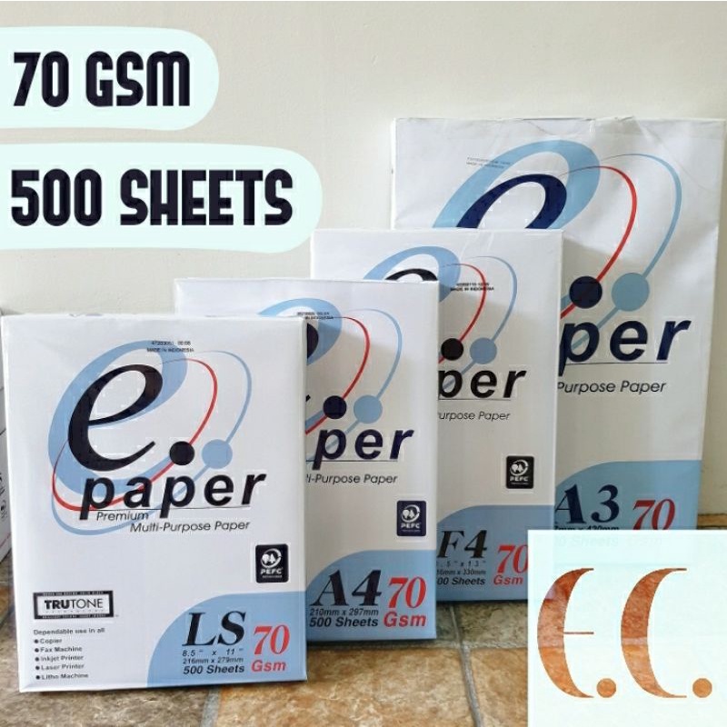E. PAPER PREMIUM BOND PAPER 70 GSM (Short/Long/A4) | Shopee Philippines
