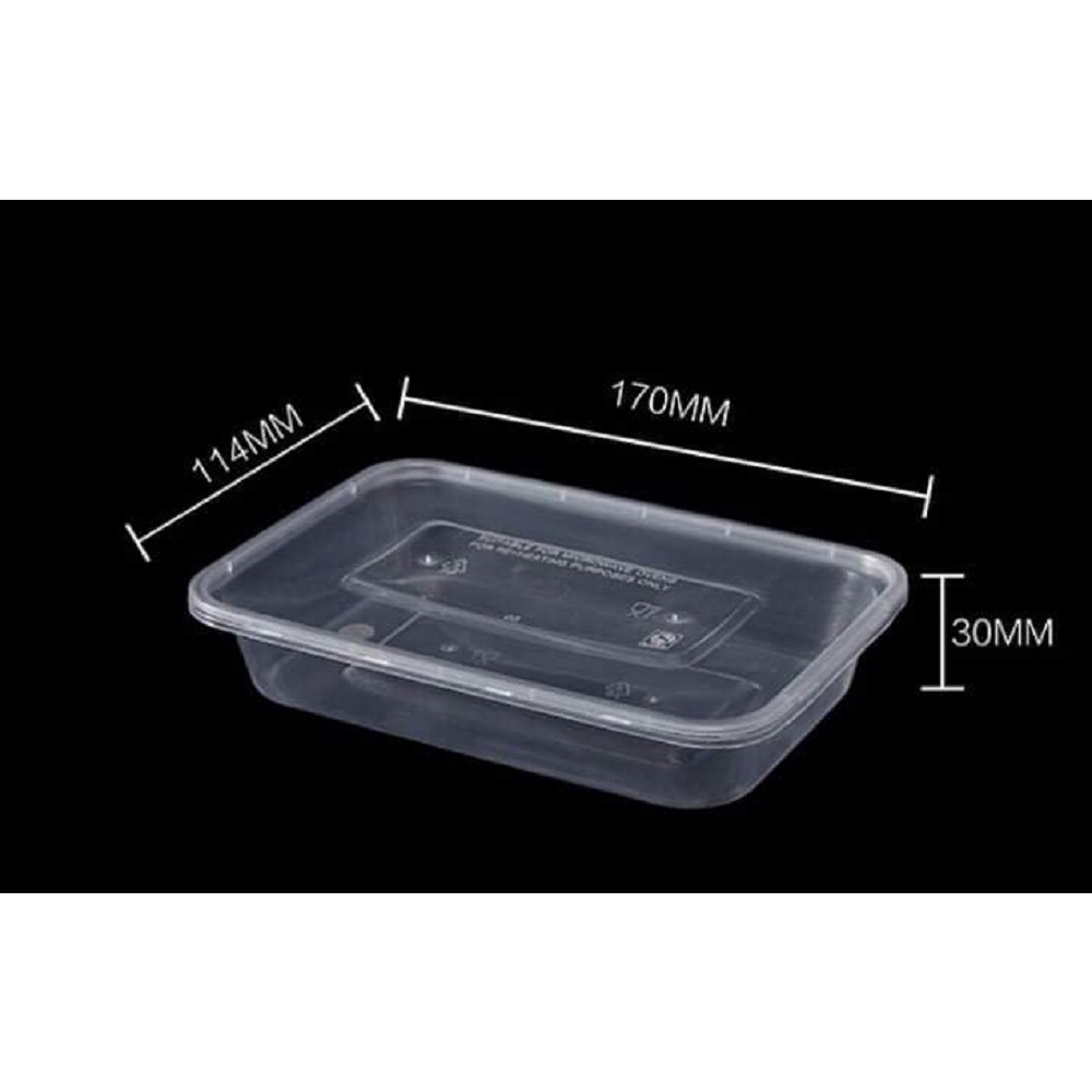 [300pcs] Rectangle Microwavable Food Container / Plastic tub (500ml ...