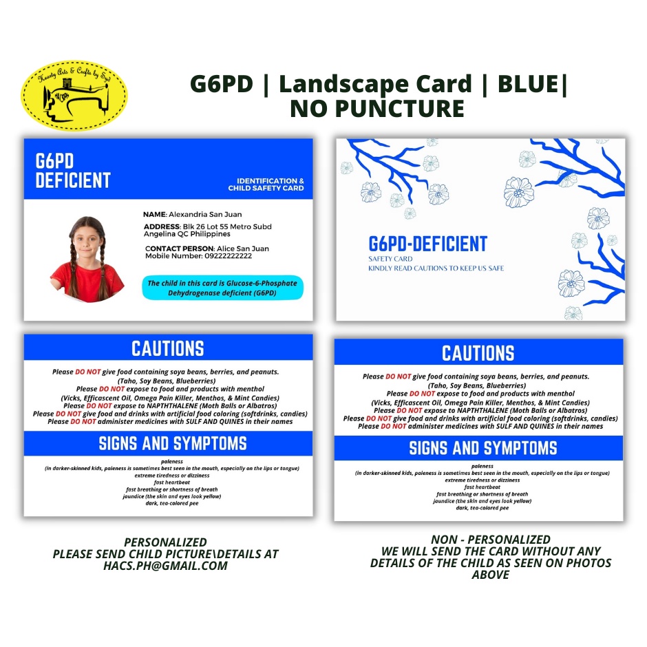 Safety & ICE ID Cards for Children or People w/Special Needs Autism ...