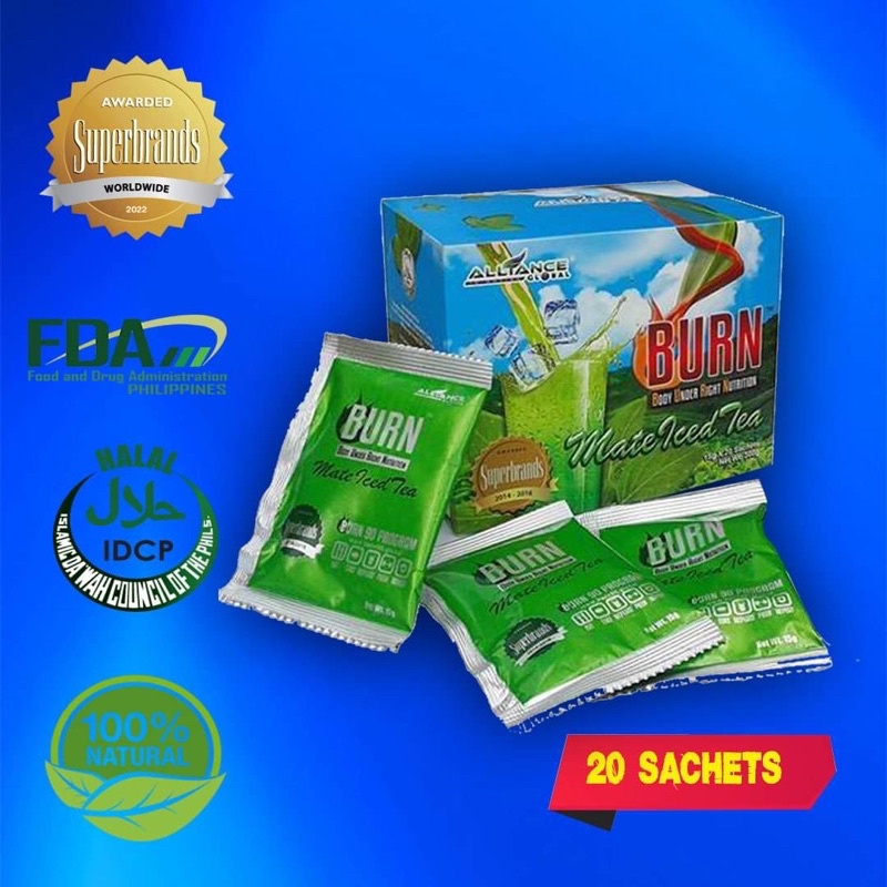 Burn Mate Ice tea (20 Sachets) | Shopee Philippines