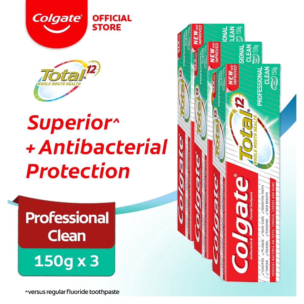 Colgate Total Professional Clean Multi-Benefit Antibacterial Toothpaste ...