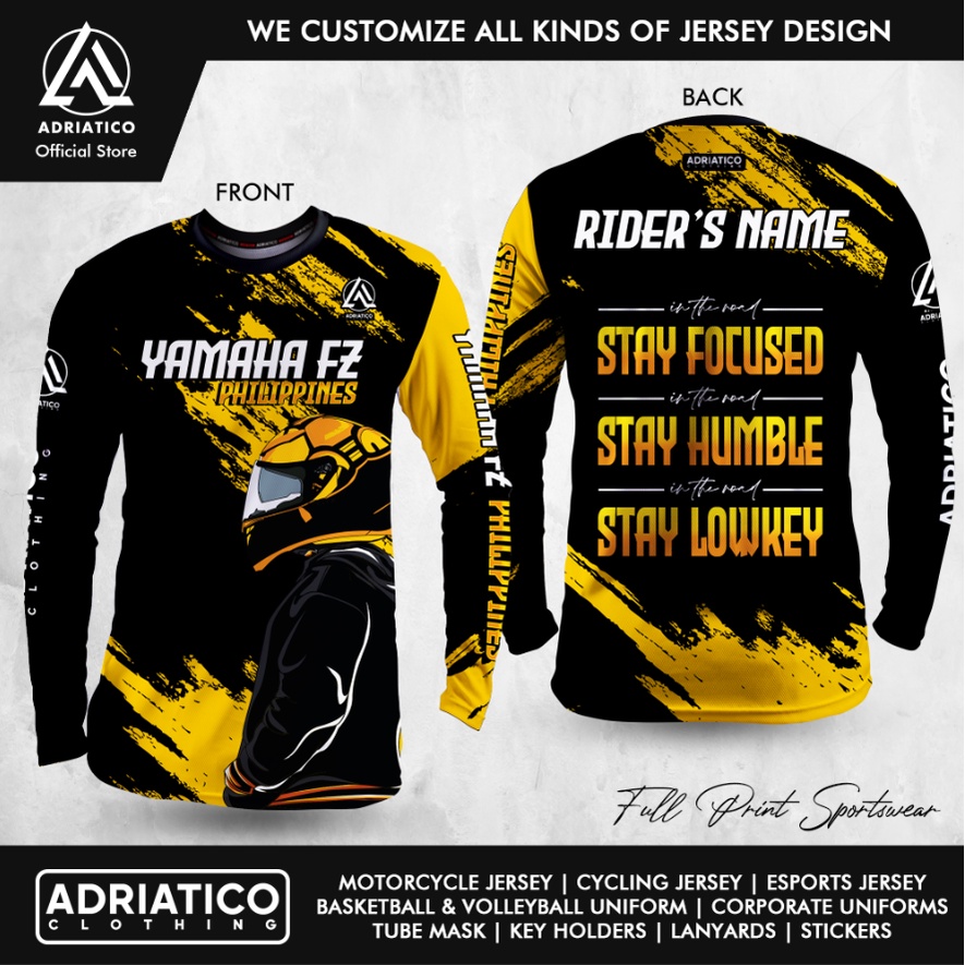 Adriatico Motorcycle Riding Jersey "YAMAHA FZ" | Customizable Rider's Name | | Shopee Philippines