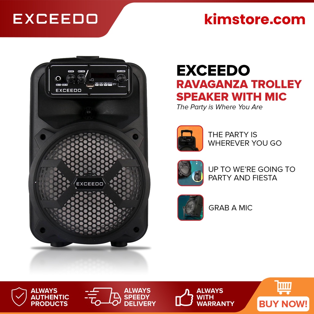 Exceedo Ravaganza Trolley Speaker With Mic 8 Inch Driver Bluetooth ...
