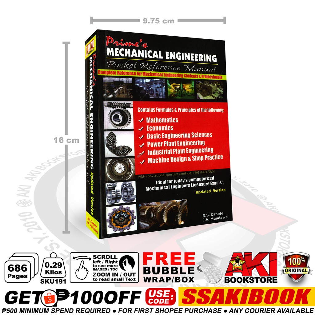 AUTHENTIC FB Prime's MECHANICAL ENGINEERING Pocket Reference Manual ...
