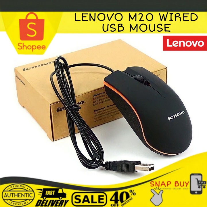 Lenovo M20 Wired USB Gaming Mouse Desktop Optical Mouse USB Wired ...
