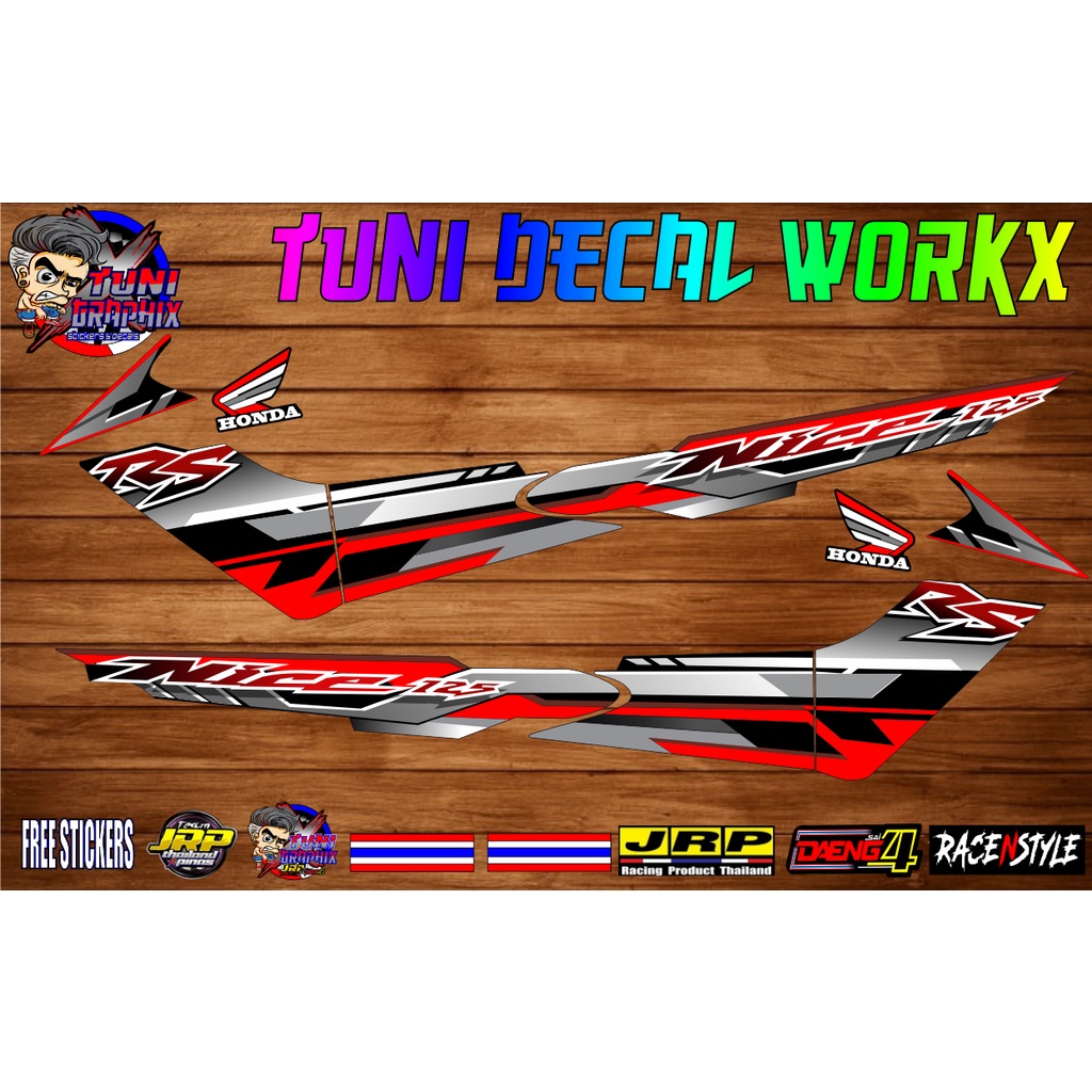 Nice 125/Rs 125 Decal Custom Color RED (Thai Design) w/ freebies ...
