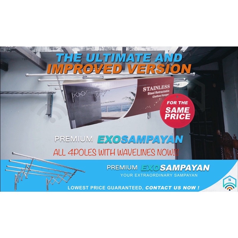PREMIUM EXO SAMPAYAN 4-6ft(122-183cm) 4POLES WITH WARRANTY Stainless ...