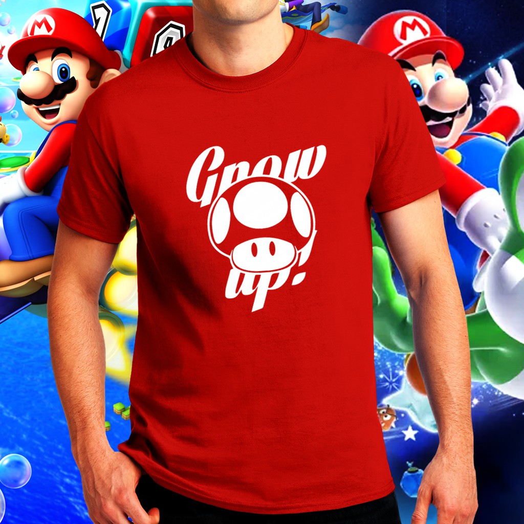 Super Mario Grow Up Old School World Cartoon Tshirt for Men 06 | Shopee ...