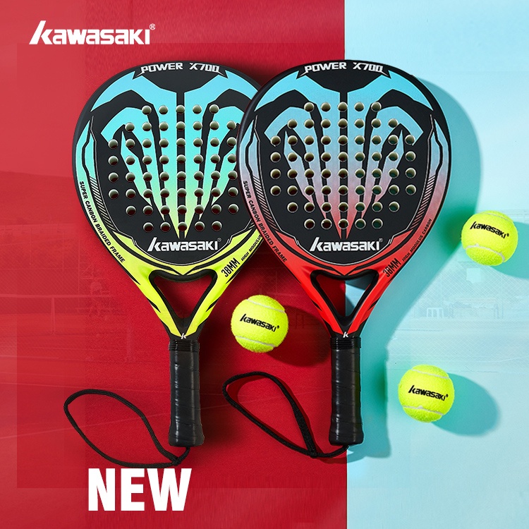Kawasaki Paddle Tennis Power X700 Carbon Fiber Soft Eva Face Paddle ...