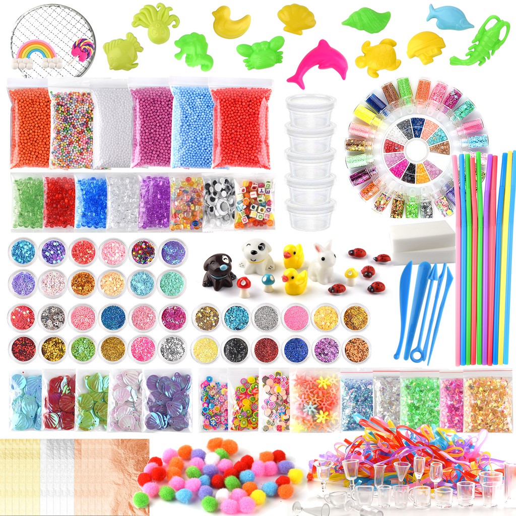 KUUQA 178pcs Slime Kit Micro Polystyrene Styrofoam Slime Beads Set with ...