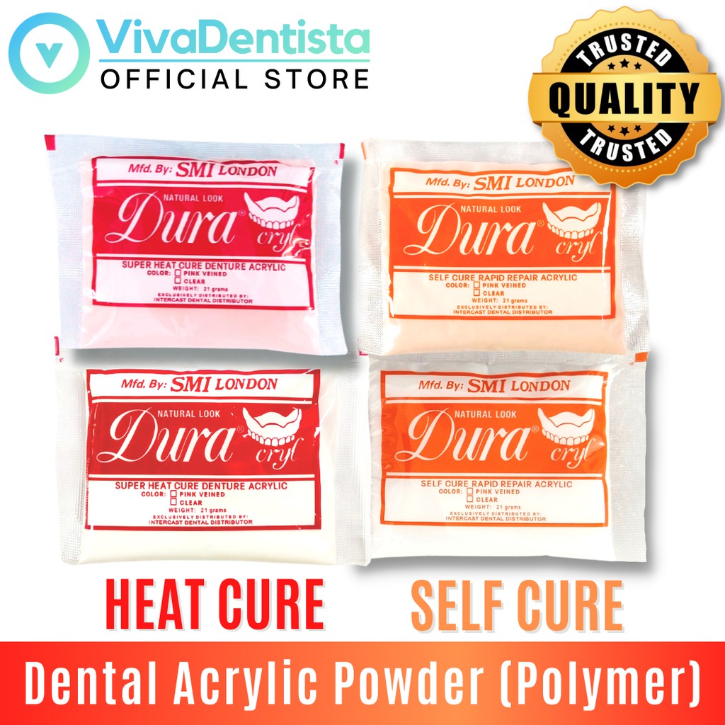 Dura Cryl QC-20 Dental Acrylic Powder (Polymer) Heat Cure / Self Cure ...