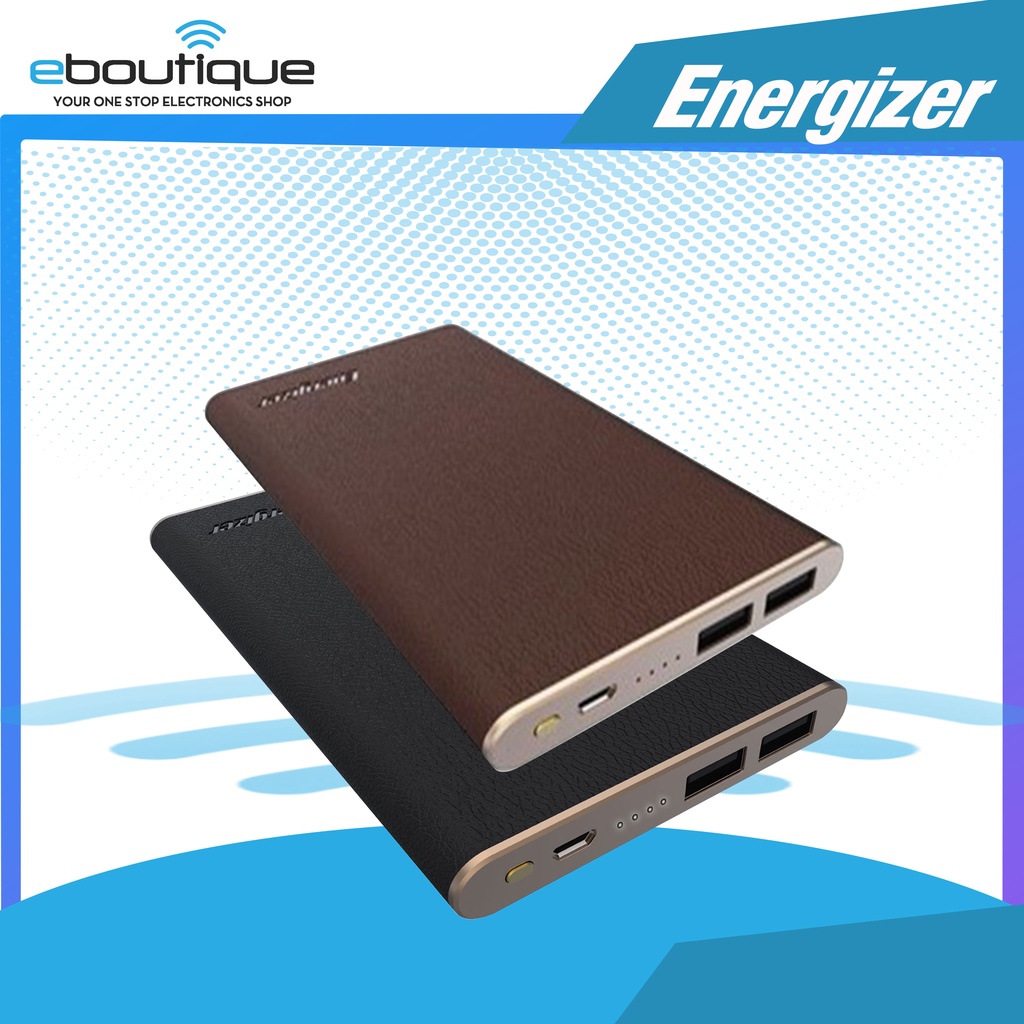 Energizer 10000mAh Leather Design Slim Powerbank With 2 USB Output Fast ...