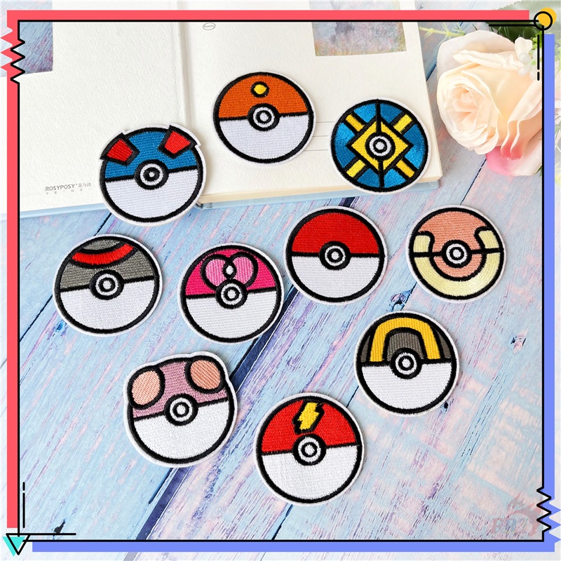 Cartoon Poke Ball Iron-On Patch ♚ 1Pc Anime Game DIY Sew on Iron on ...