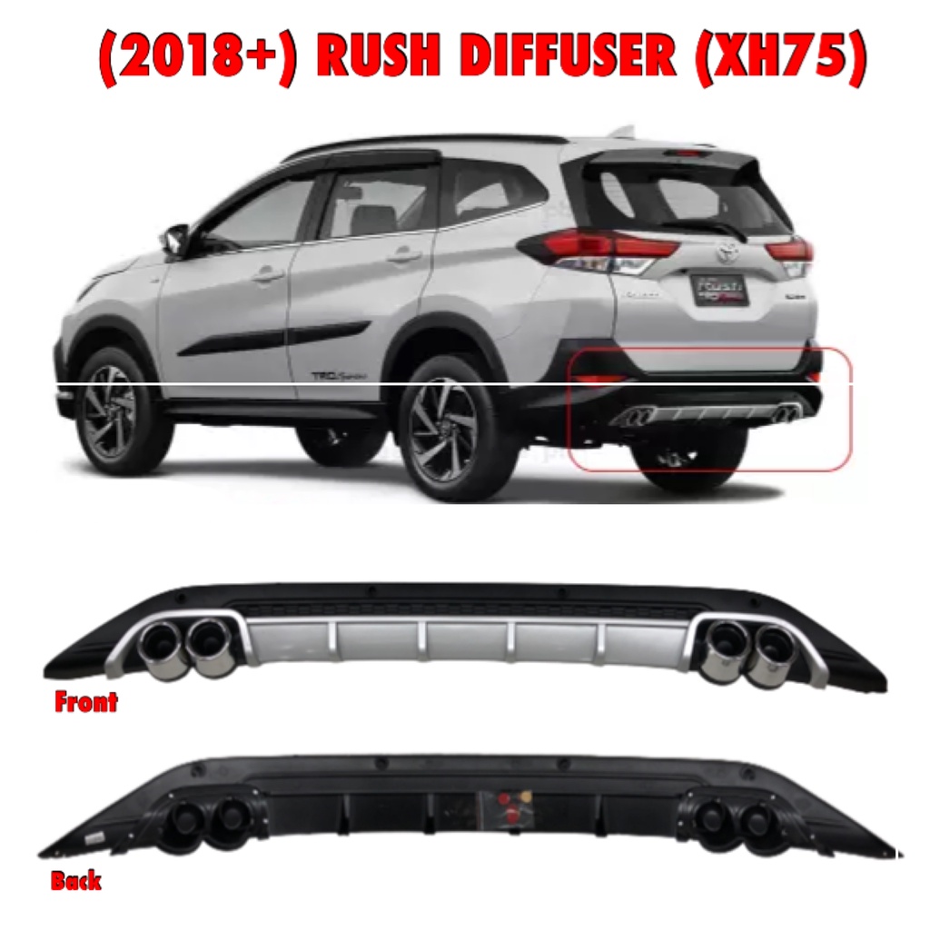 CPO 2018 2019 2020 2021 2022 2023 TOYOTA Rush Car Rear Bumper Diffusers ...