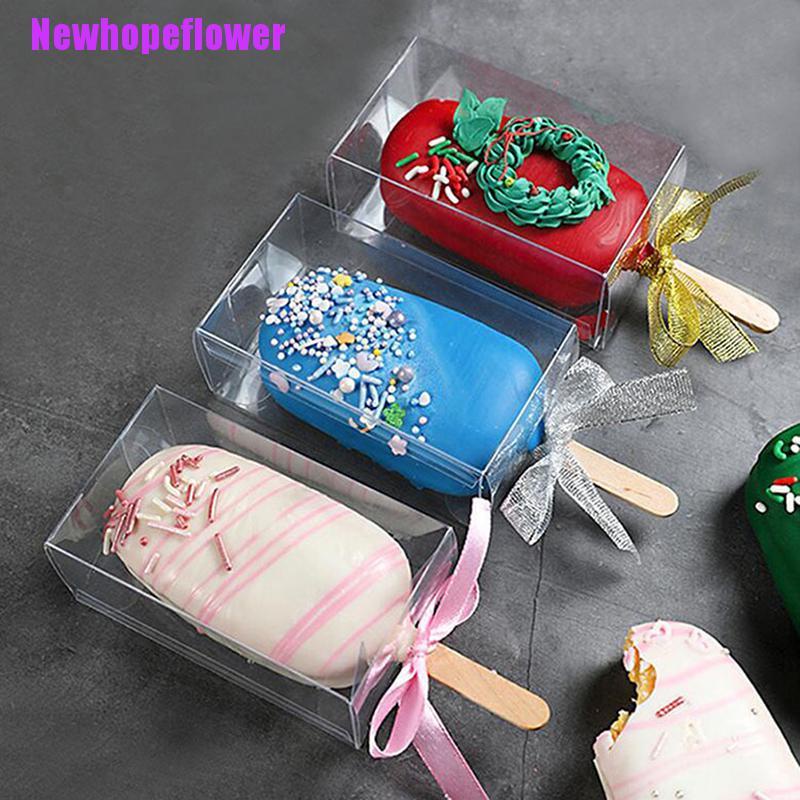 CKFR 10Pcs Transparent Cakesicle Boxes Gift Plastic Box Ice Cream ...