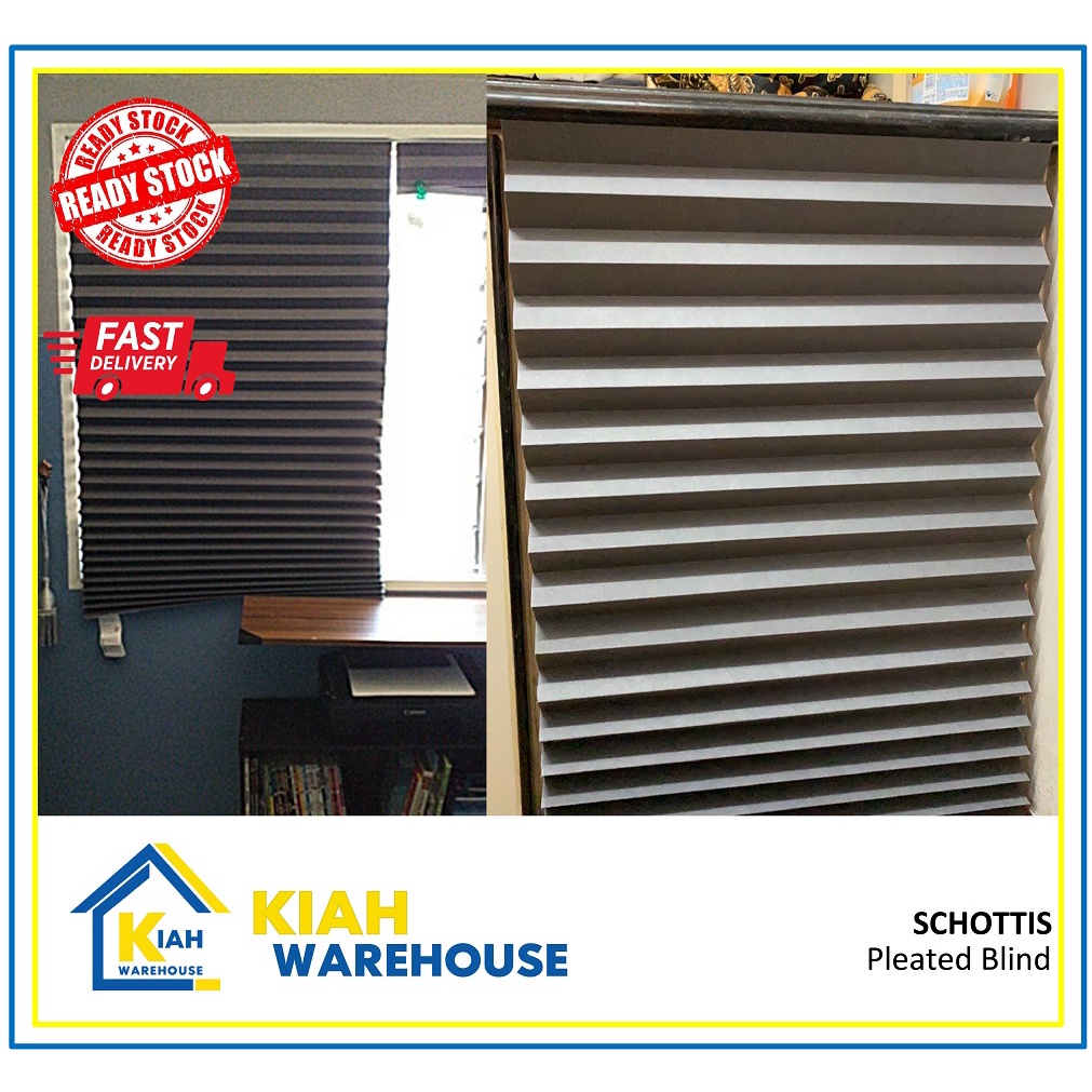 SCHOTTIS Adhesive Pleated Blind/Curtain Easy Installation Minimalist ...