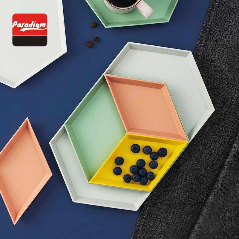 Stackable Geometric Shape Non-Slip Restaurant Fast Food Serving Plate ...