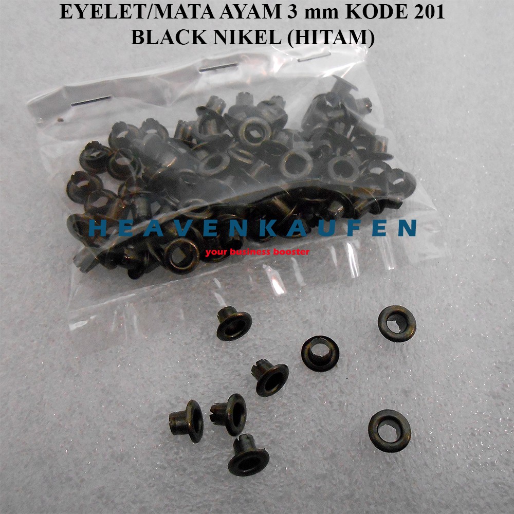 HITAM MATA Chicken Eyelets 3 mm Black Black Nickel Price Per Pack ...