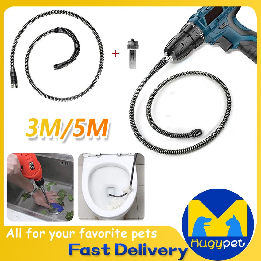 3/5m Sewer Dredging Spring Electric Drill Drain Cleaner Extension Sewer ...