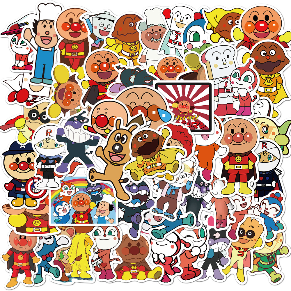 Anpanman Japanese Anime Sticker 50PCS/Pack Graffiti Decals Suitcase ...