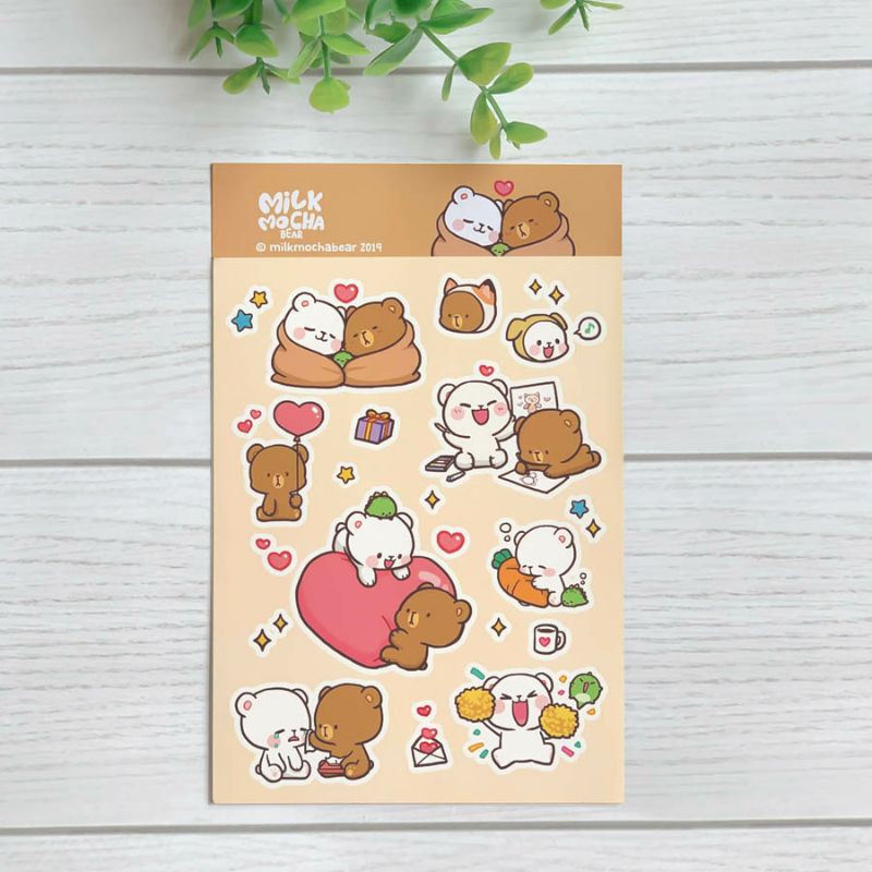 Milk Mocha Bear Sticker Set Couple MM030/MM031 | Shopee Philippines