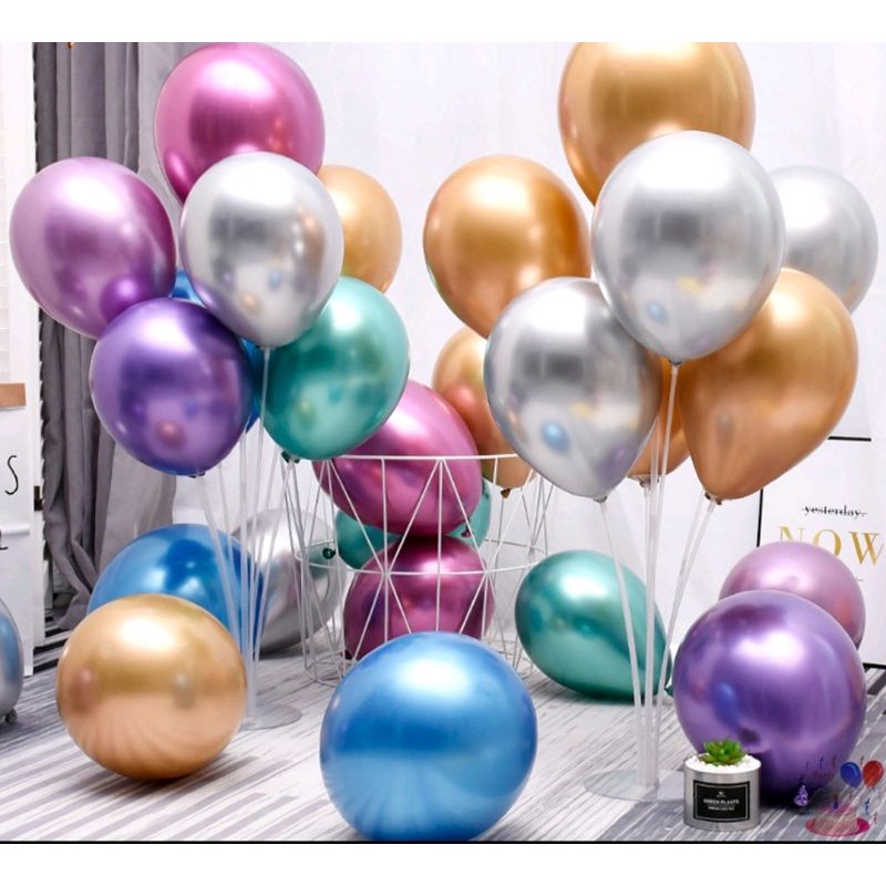 12 inch Plain Chrome Latex Balloons Birthday Color Balloon Decoration ...