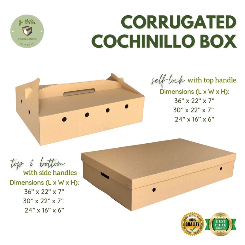 Corrugated Cochinillo Box (10pcs) | Self-Lock or Top&Bottom | Shopee ...