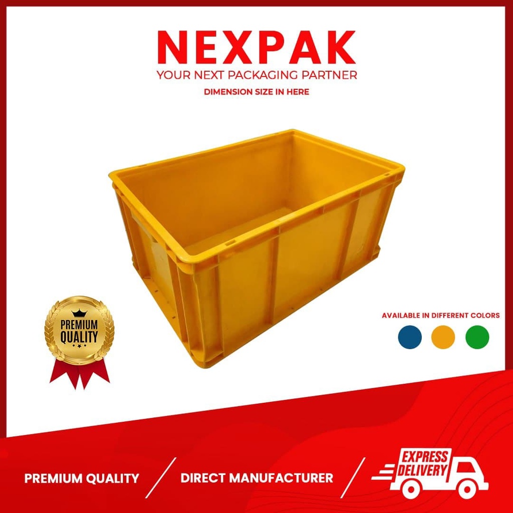 Plastic Crates Large Heavy Duty Durable Stackable Ventilated Solid ...