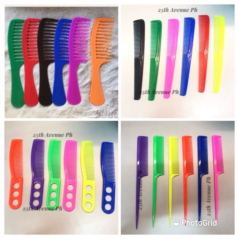 (12pcs) Wide Fine Toothed Barber’s Hair Styling Hair Comb | Shopee ...