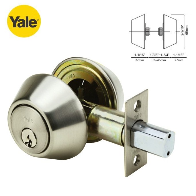 YALE STAINLESS DEAD BOLT / DEADBOLT LOCK - DOUBLE CYLINDER | Shopee ...