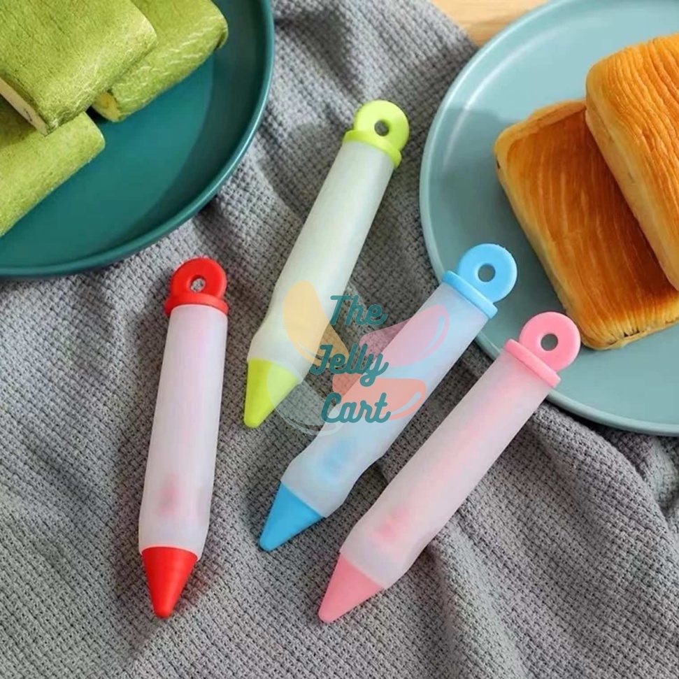 Icing Nozzle Writing Pen Silicone Pen with 4 Nozzle Tips Decorating ...