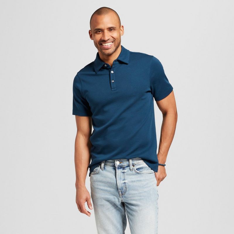 GOODFELLOW&CO Standard Fit Short Sleeve Elevated Ultra Soft Polo Shirt ...