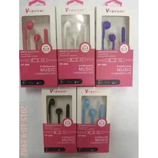 VP-088 v-power Stereo Earphone Earphones High Quality with mic In-Ear ...