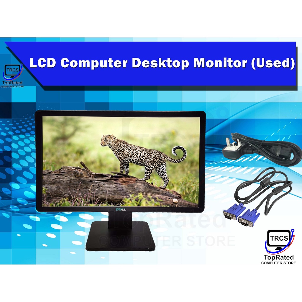 Branded LCD LED Computer Desktop Monitor with free Power Cable (Used ...
