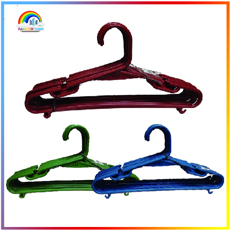 plastic hanger color 12 pcs cloth hanger colorful good quality | Shopee ...