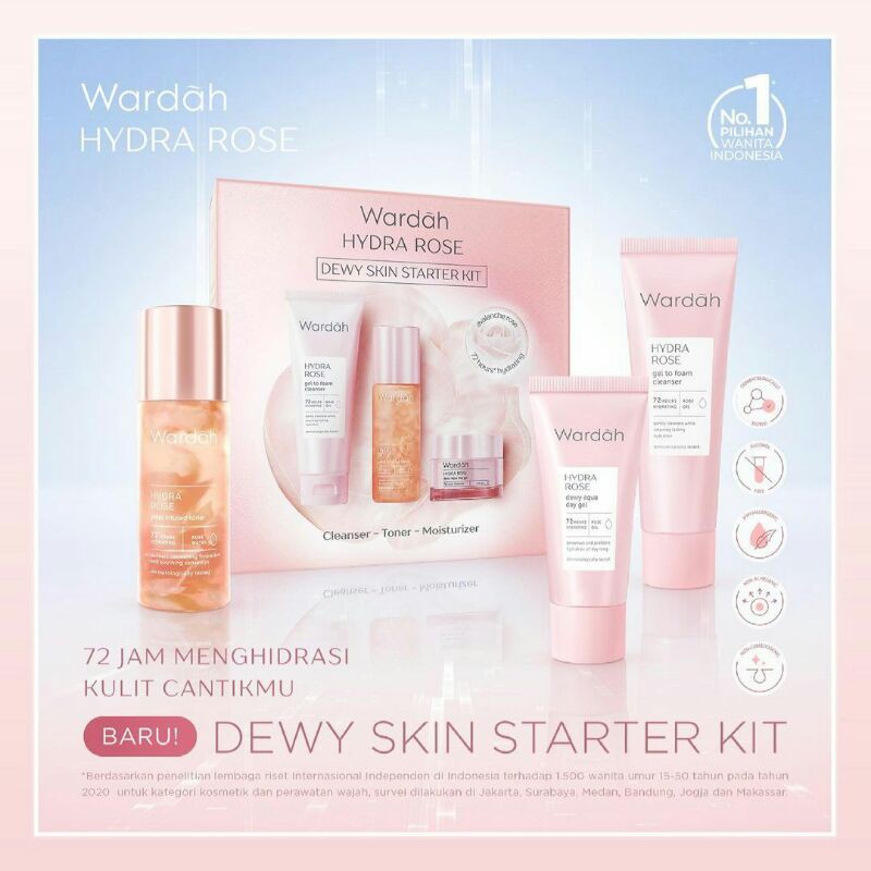 Wardah Hydra rose Dewy Skin Stater Kit | Shopee Philippines