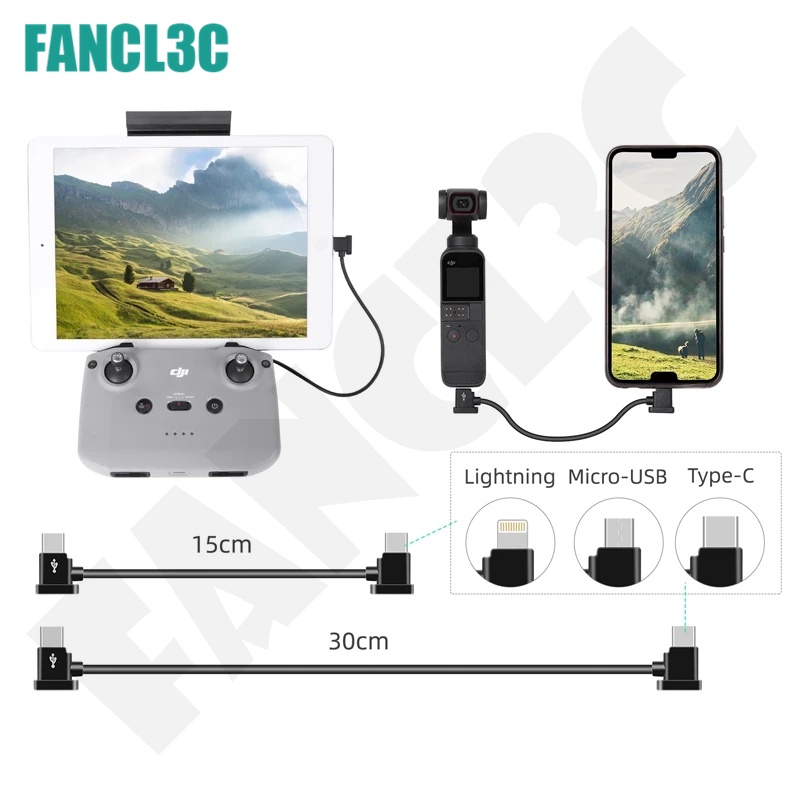 DJI Mini 3/Mini 3 Pro/Mavic 3/Mavic Air 2S TYPE-C to Lightning/TYPE-C ...