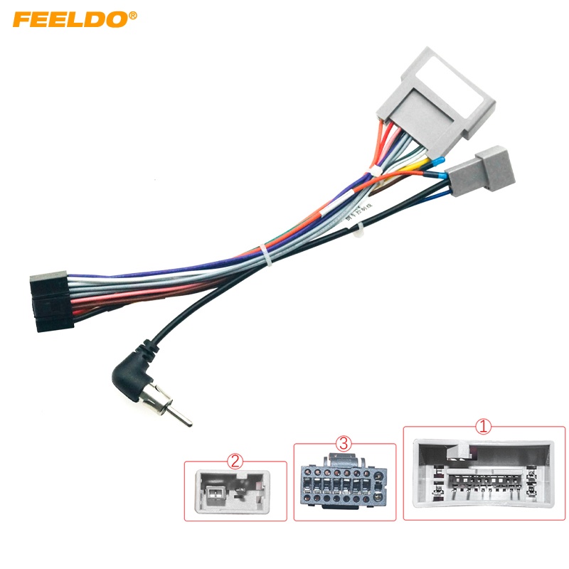 Car Stereo Media Player Navi Wire Harness with SWC For Honda Fit City ...
