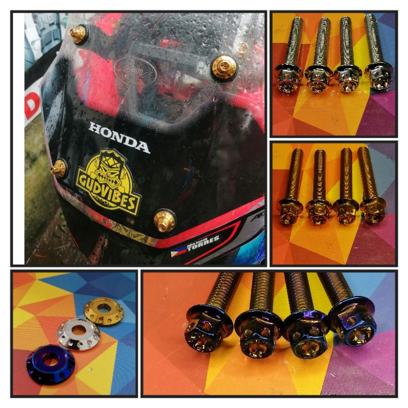 HENG VISOR BOLT FLOWER TYPE NMAX, AEROX, ADV, R15 ( per piece) | Shopee ...