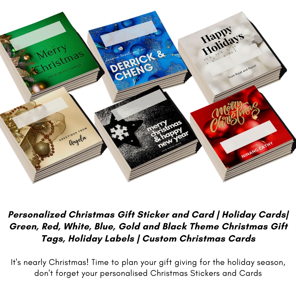Personalized Christmas Gift Sticker/Card| Holiday Cards|Christmas Gift ...