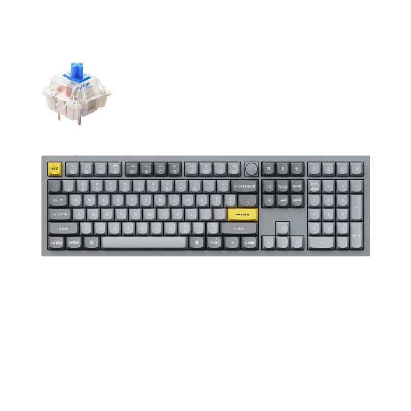 Keychron Q6 with Knob QMK FULL Wired Mechanical Keyboard, Silver Grey ...