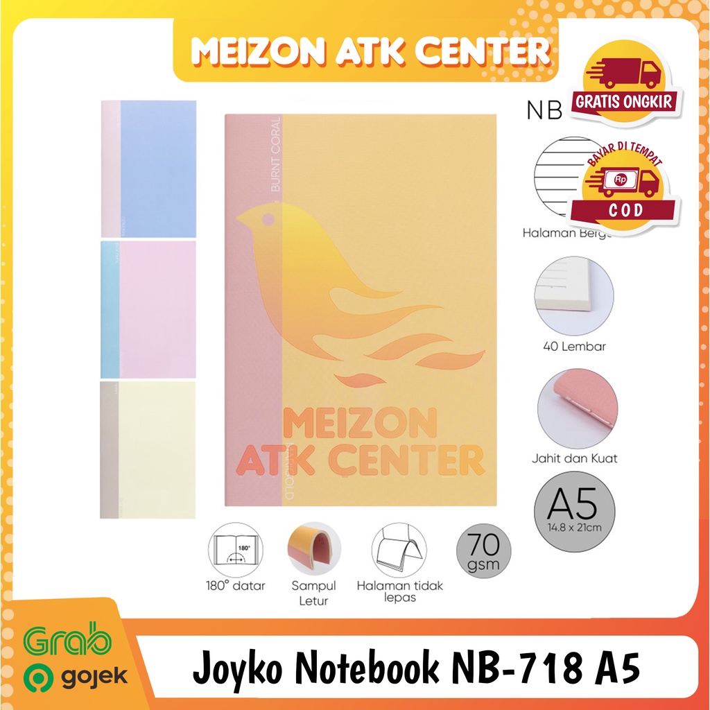 Joyko Notebook NB-718 A5 Color Cover Notebook Notepad (1 PCS) | Shopee ...
