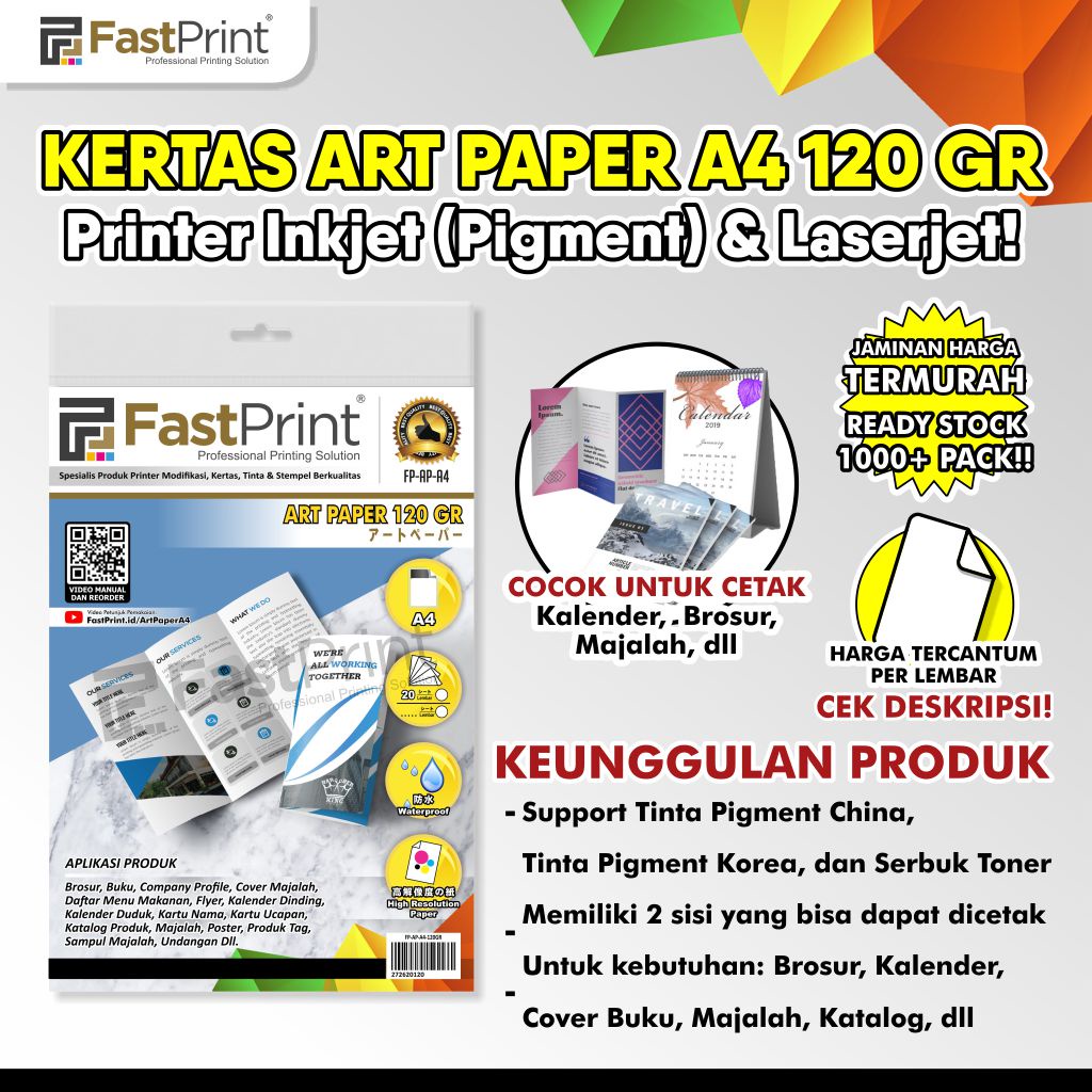 Fast Print Art Paper Glossy Brochure Size A4 120gr | Shopee Philippines