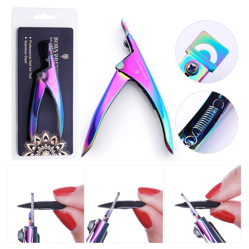 Born Pretty Nail Cuticle Nipper Scissors Stainless Steel Tweezer ...